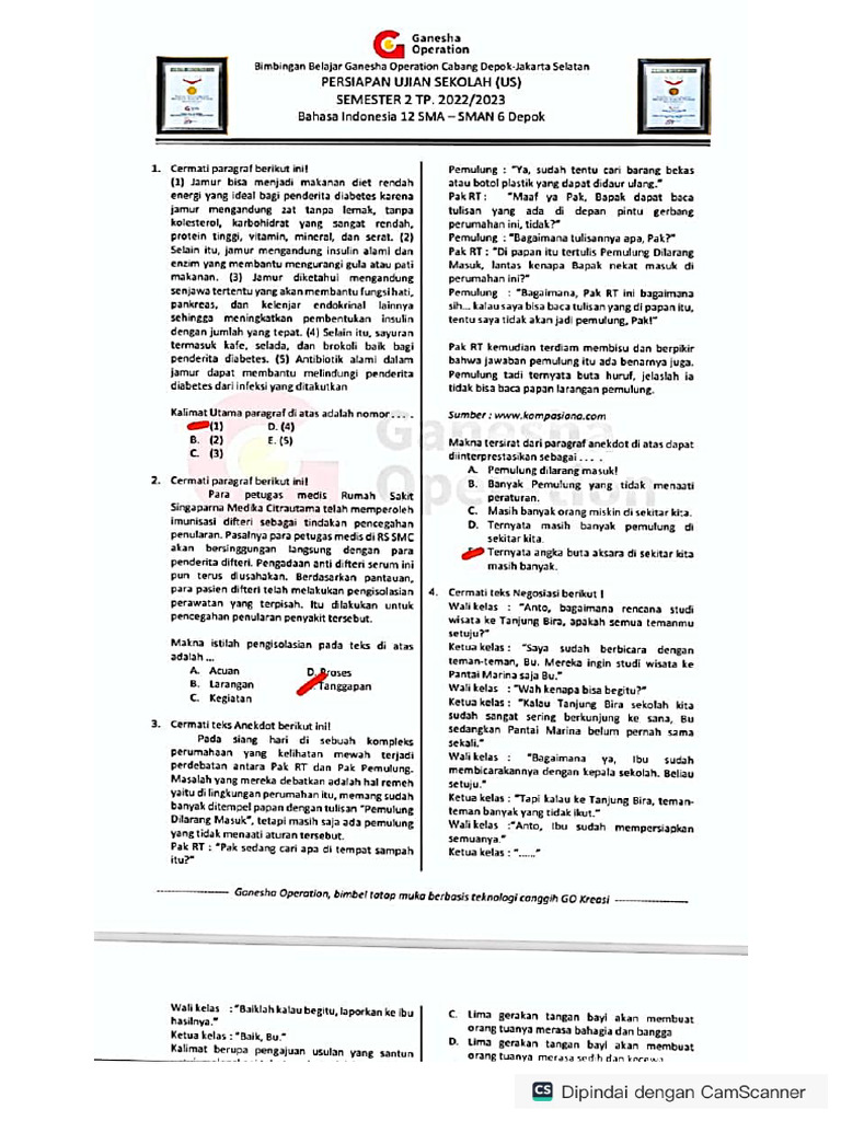 Kisi Kisi Bindo | PDF