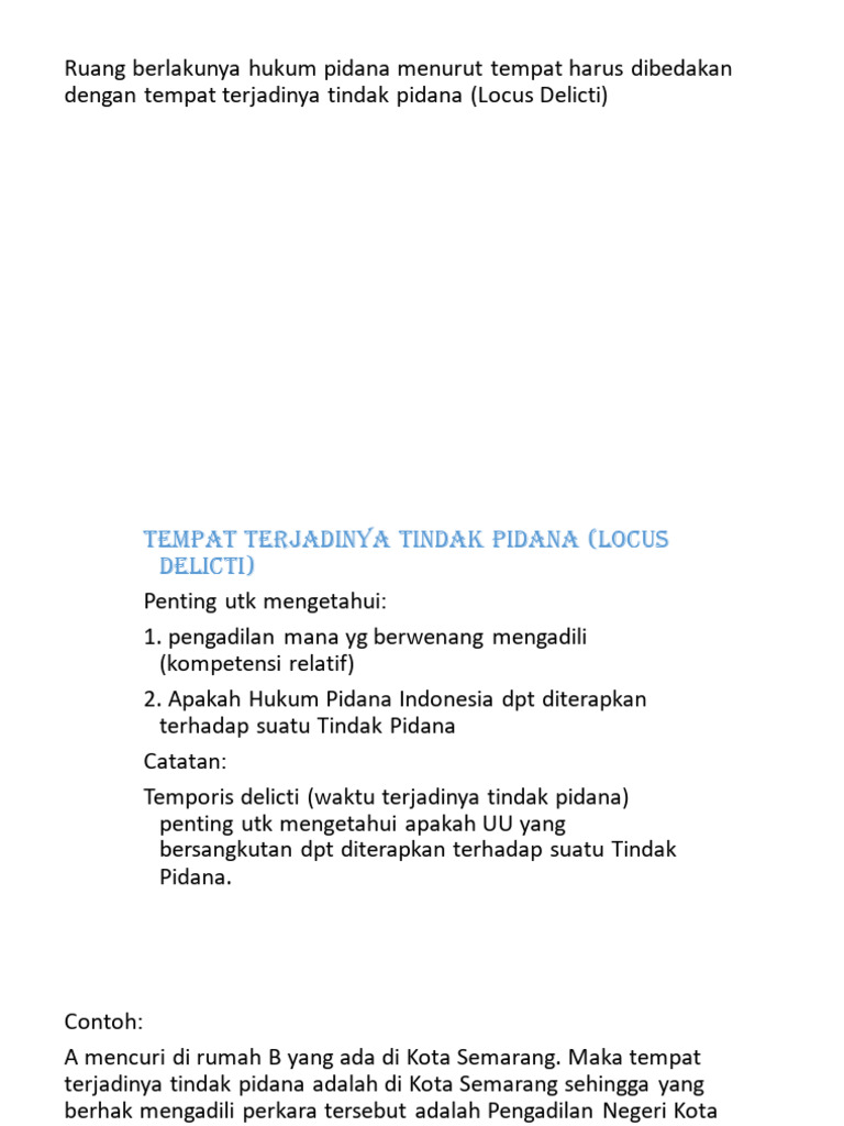 Teori Locus Delicti dalam Hukum Pidana | PDF