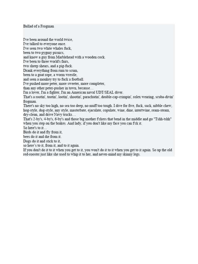 Ballad of A Frogman | PDF