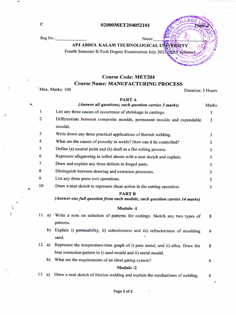 Met204 Manufacturing Process, July 2021 | PDF | Welding | Construction