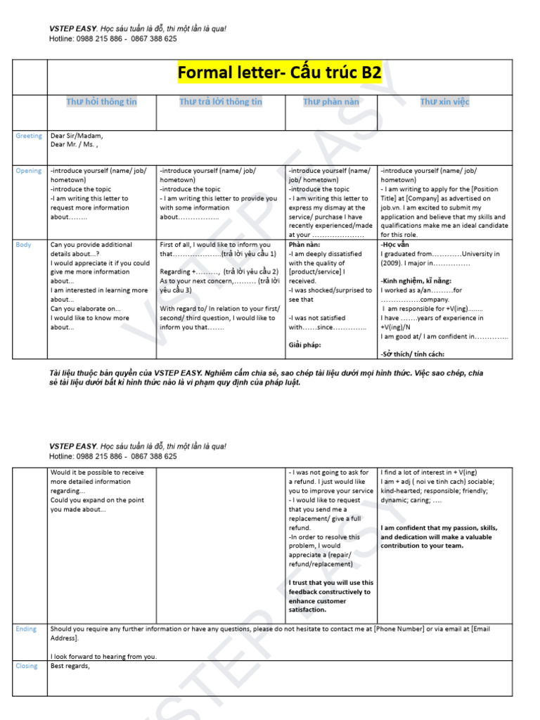 3.1 FORMAL LETTER - b2 CẤU TRÚC NÂNG CAOdocx - FINAL | PDF