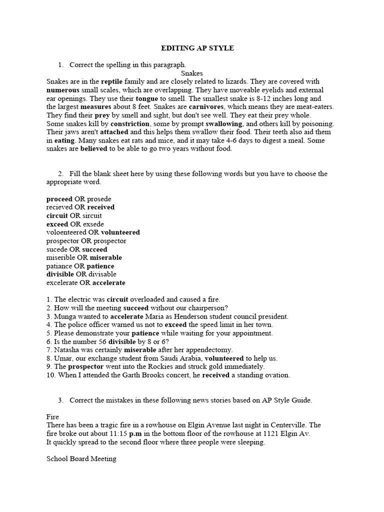 Editing Ap Style - Bing Dec. 20 2022 | PDF | Snake | Zoology