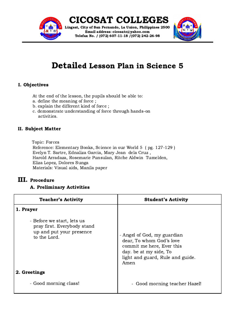 Detailed Lesson Plan in Science 5 | PDF | Force | Pollination