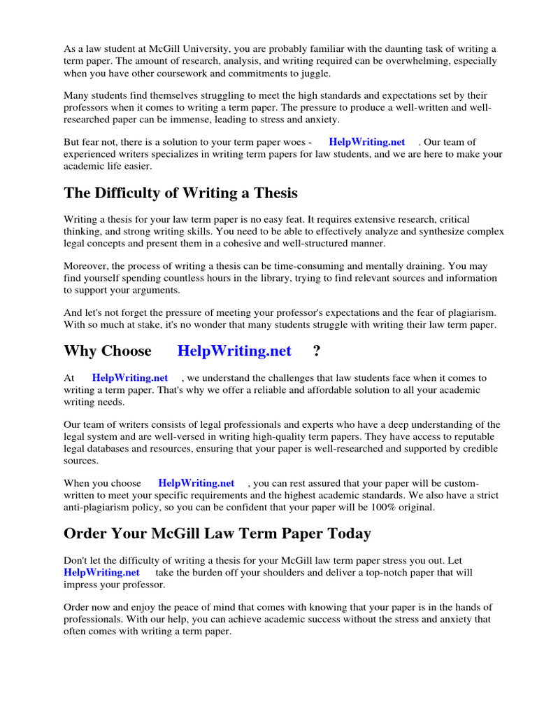 Mcgill Law Term Paper | PDF | Commonwealth Of Nations | Australia