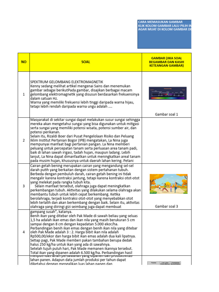Format Soal Akm | PDF