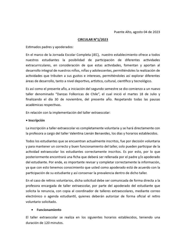 Circular 1 | PDF