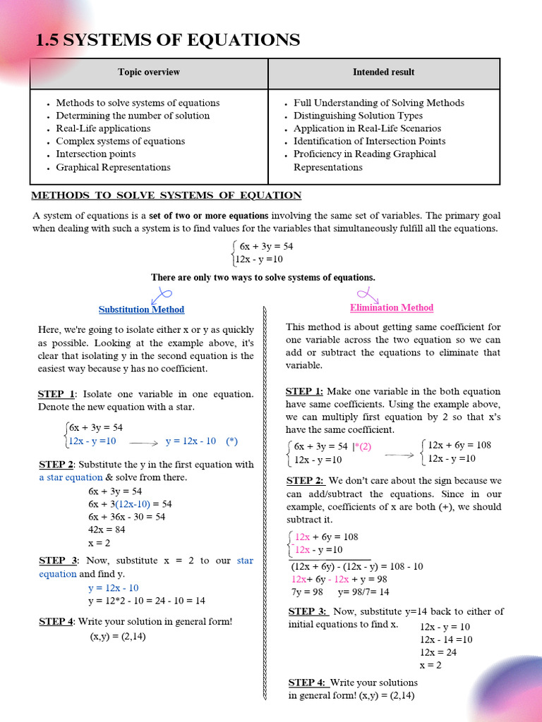 Systems of Equations | PDF | Equations | Numbers