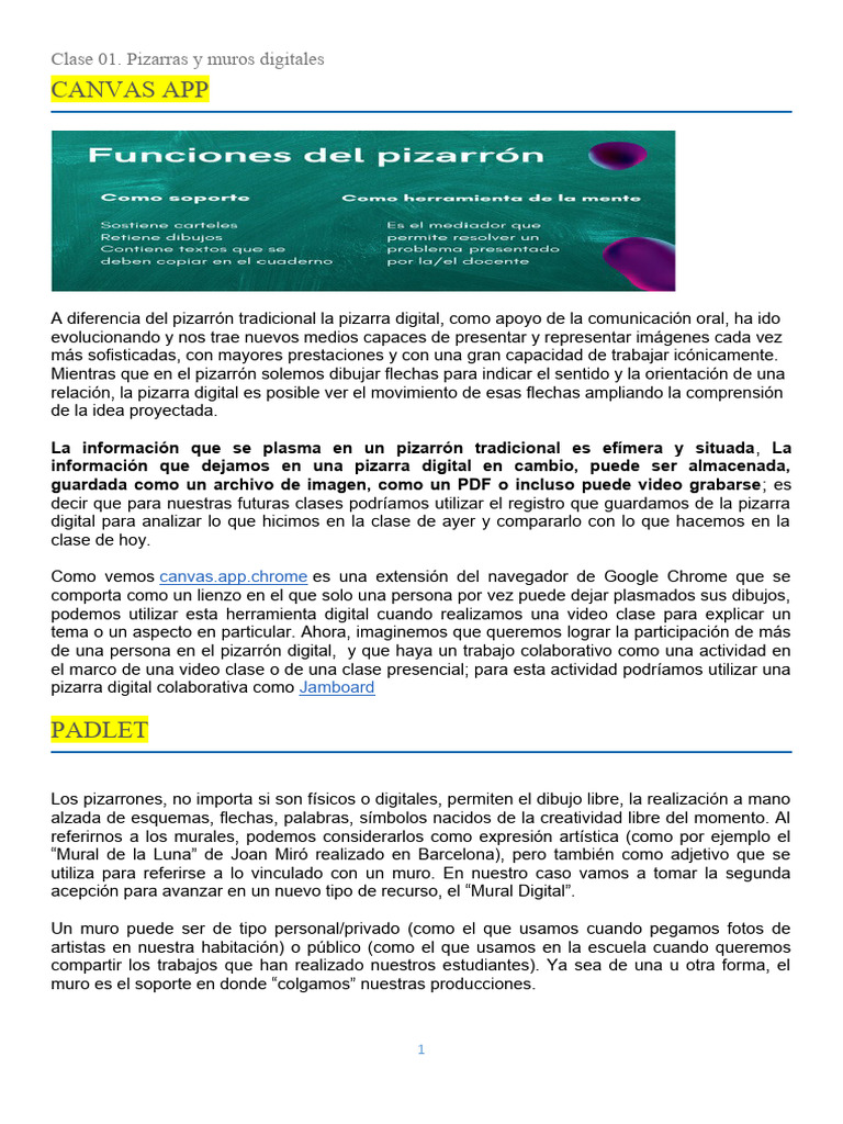 Pizarras y Muros Digitales en Educación | PDF | Imagen | Enseñando