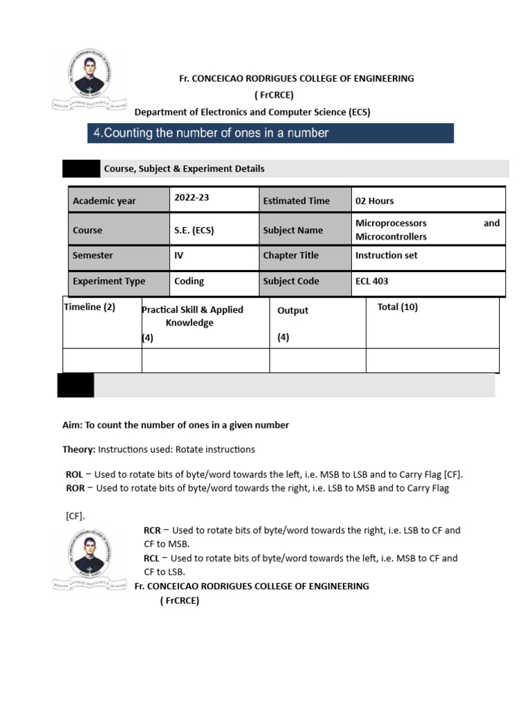 Microprocessor Coding Lab Guide | PDF | Science & Mathematics | Computers