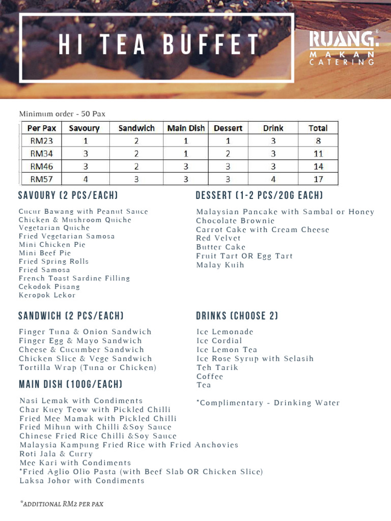 Hi Tea Buffet 2022 | PDF