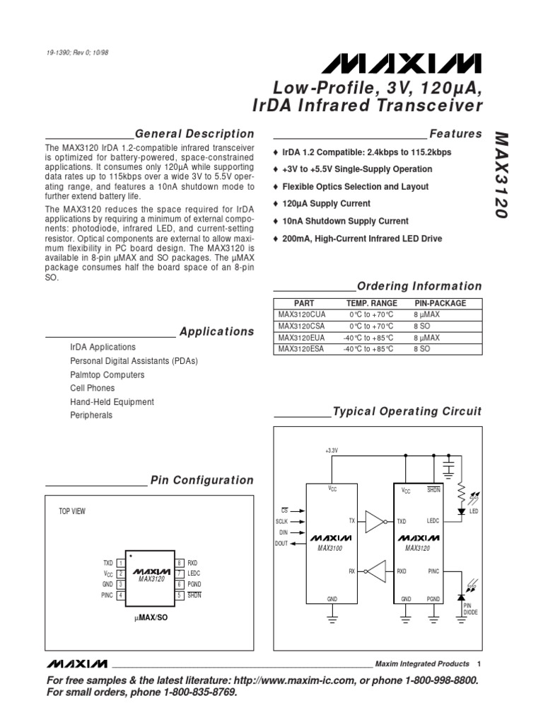 MAX3120 | PDF | Computing | Electronics