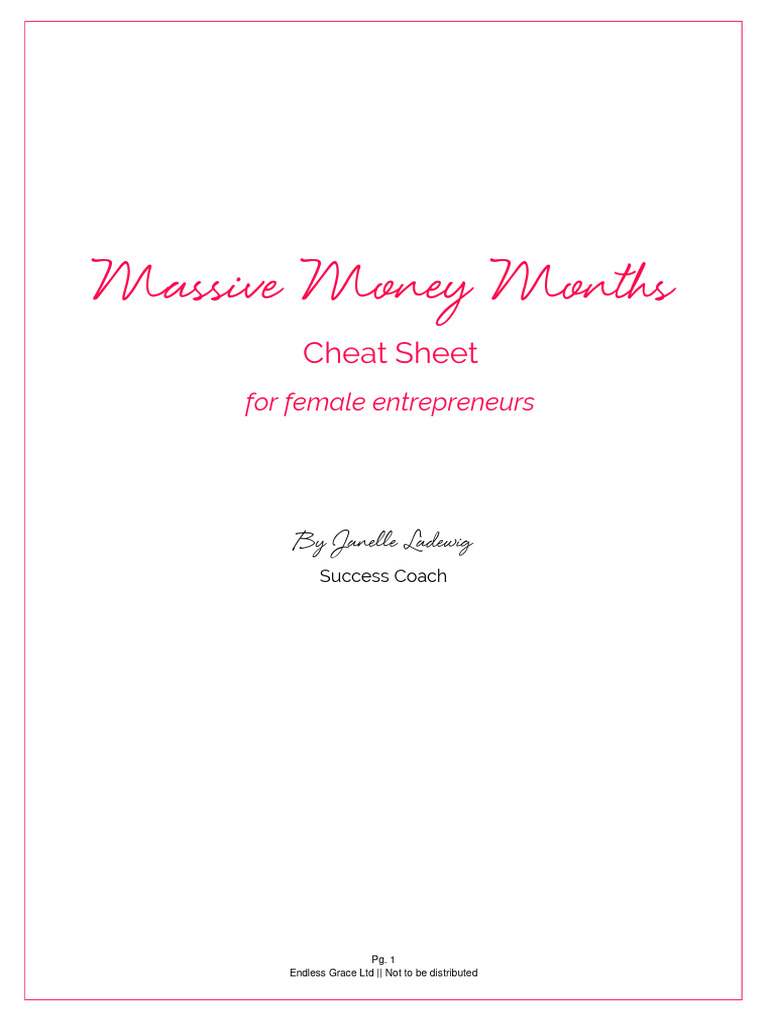 Massive Money Months Cheatsheet | PDF | Debt | Feeling