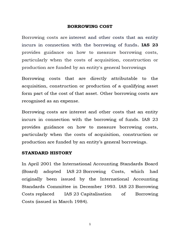 Understanding Borrowing Costs in IAS 23 | PDF | Loans | Debt