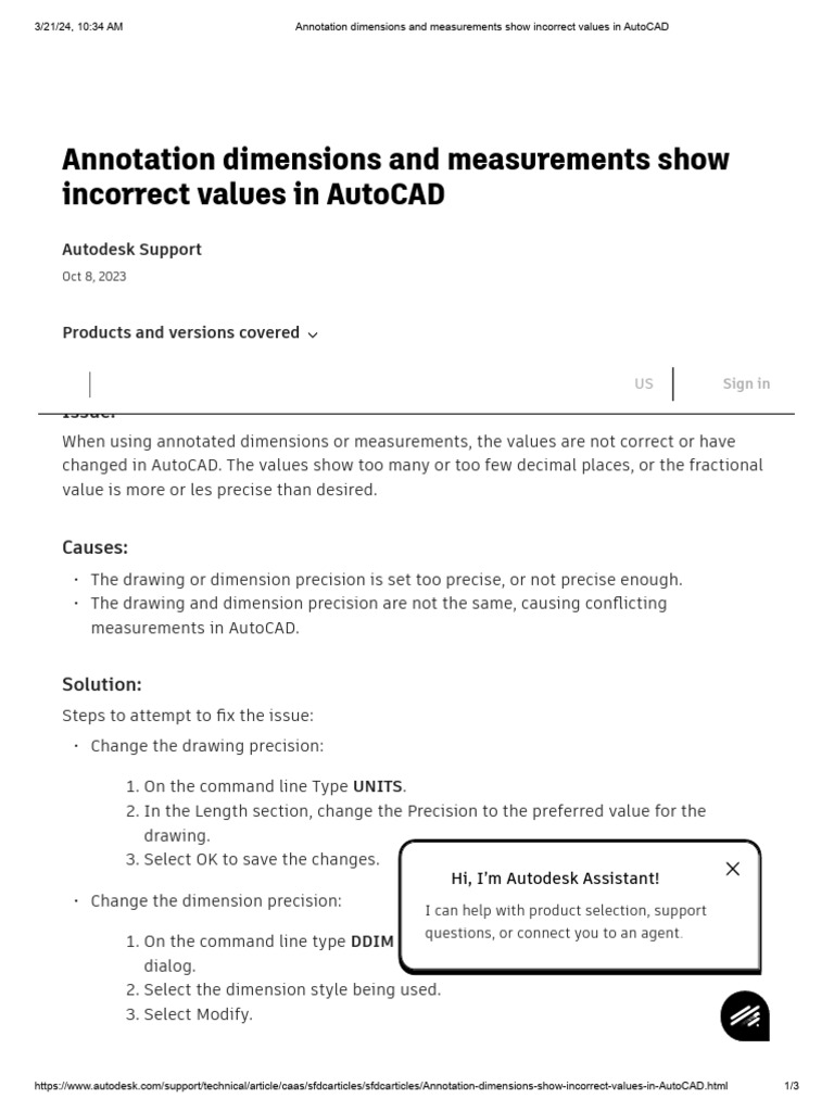 Annotation Dimensions and Measurements Show Incorrect Values in AutoCAD | PDF | Autodesk | Auto Cad