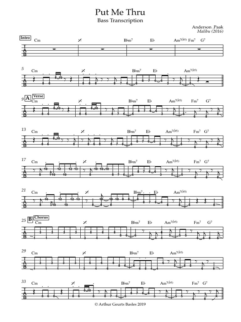 Anderson .Paak Put Me Thru Tabs | PDF | Ouverture (échecs) | Échecs