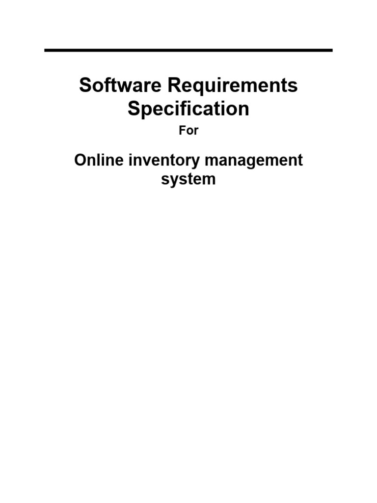 SRSOIMS | PDF | Information Security | Inventory