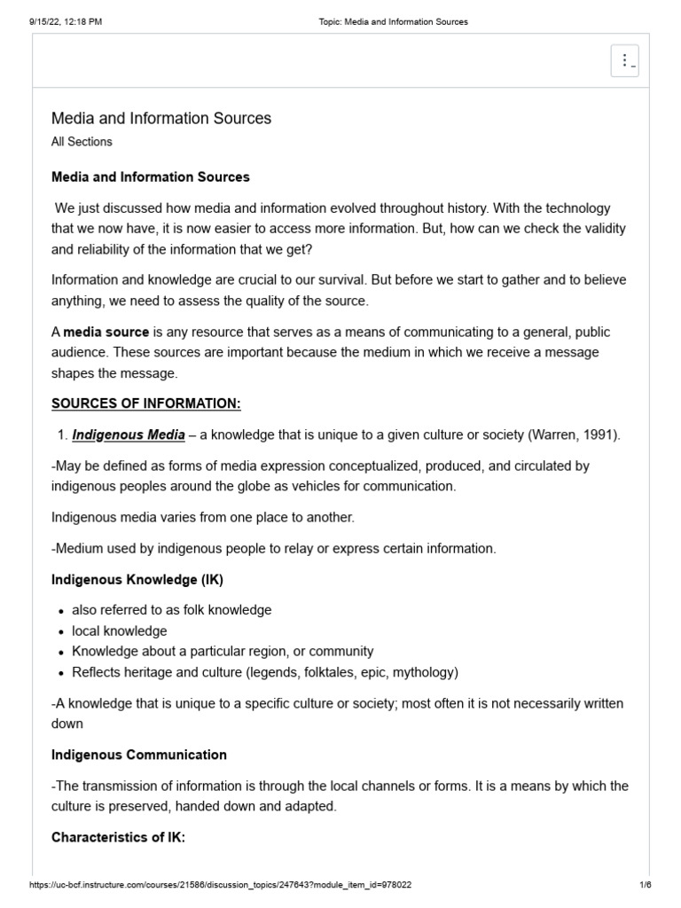 Topic - Media and Information Sources | PDF | Libraries | Internet