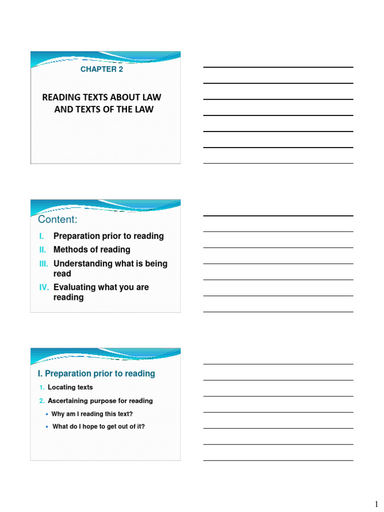 CHAPTER 2 Reading Texts About Law. Texts of The Law | PDF | Statutory ...