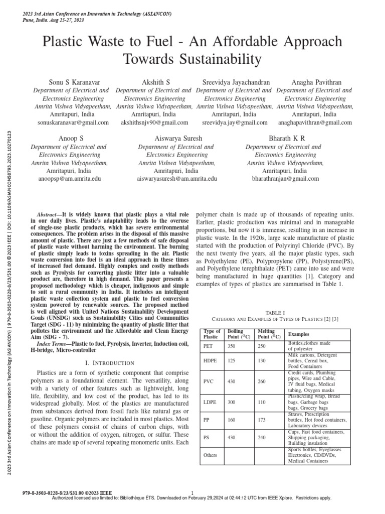 Plastic Waste to Fuel: Sustainable Method | PDF | Plastic | Pyrolysis