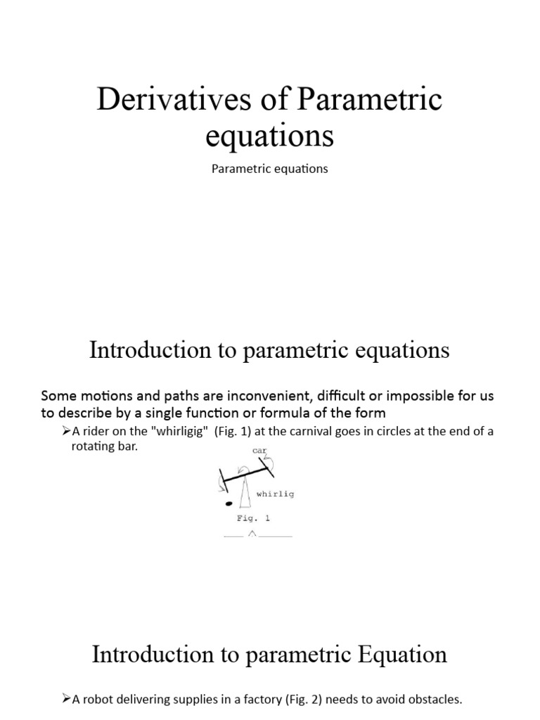 10 - Derivatives of Parametric Equations | PDF | Equations | Tangent