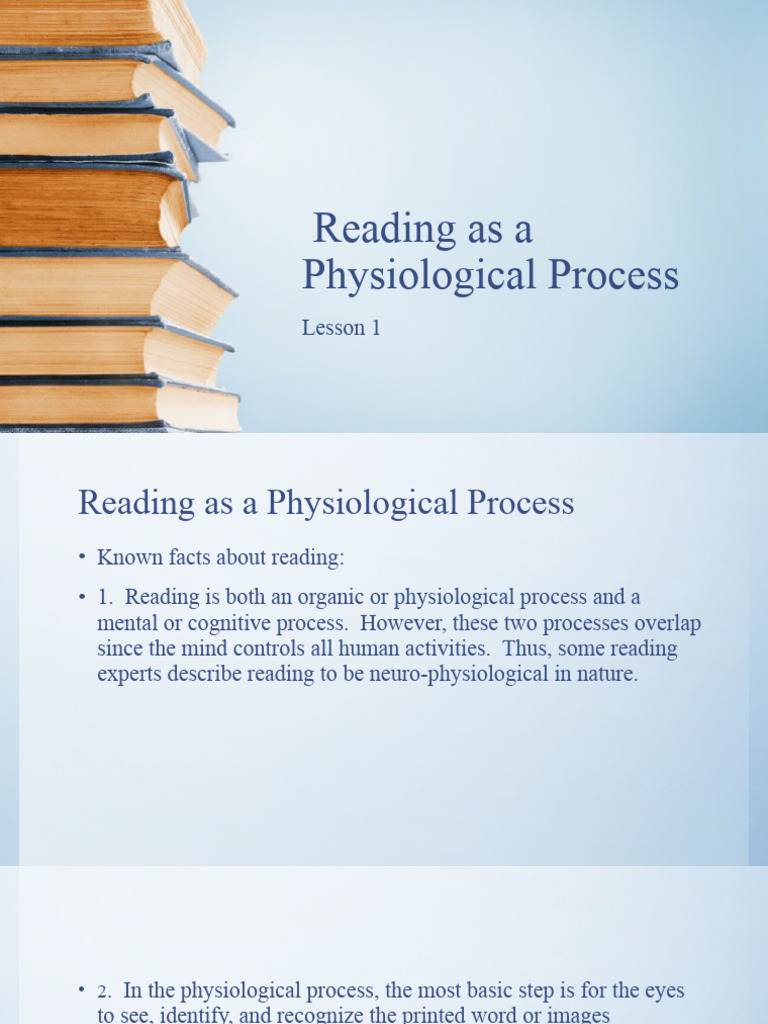 Reading As A Physiological Process: Lesson 1 | PDF | Eye | Behavioural ...