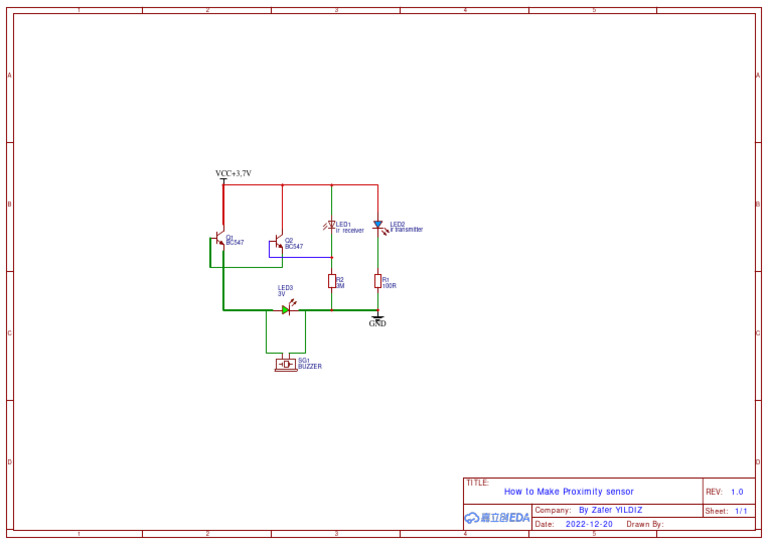 Schematic - How To Make Proximity Sensor - 2022!12!20 | PDF