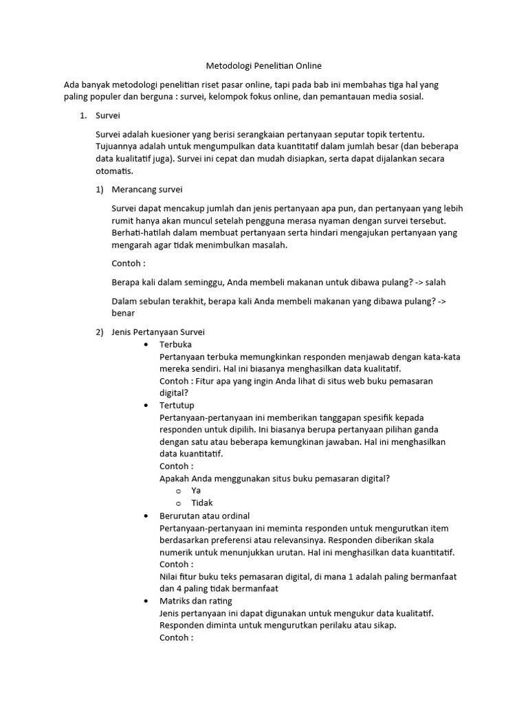 Metodologi Penelitian Online | PDF