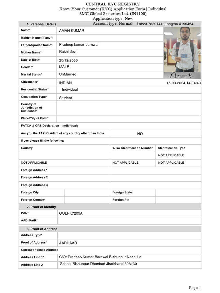 Personal Details: Not Applicable Not Applicable Not Applicable Not ...