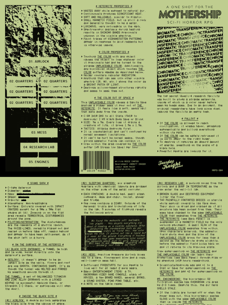 Mothership TKG Pamphlet Module 4 Chromatic Transference v1 1 MRPG | PDF ...