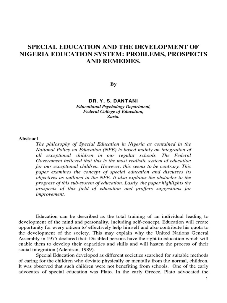 DR y S Dantani | PDF | Special Education | Disability