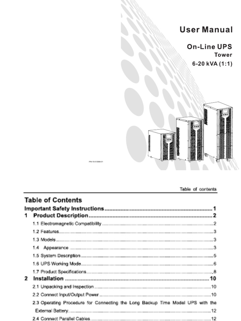 Manual UPS KAISE 6K-10K 1-1 - Torre | PDF Manual UPS KAISE 6K-10K 1-1 - Torre | PDF