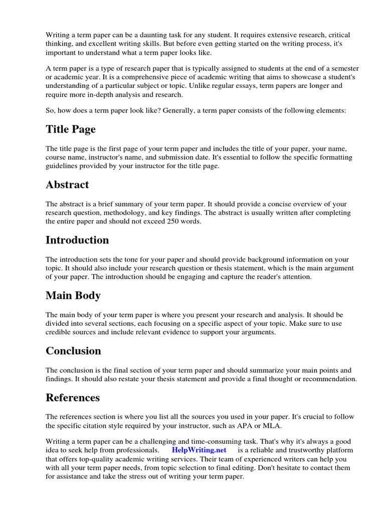 How Does Term Paper Look Like | PDF | Essays | Motivation