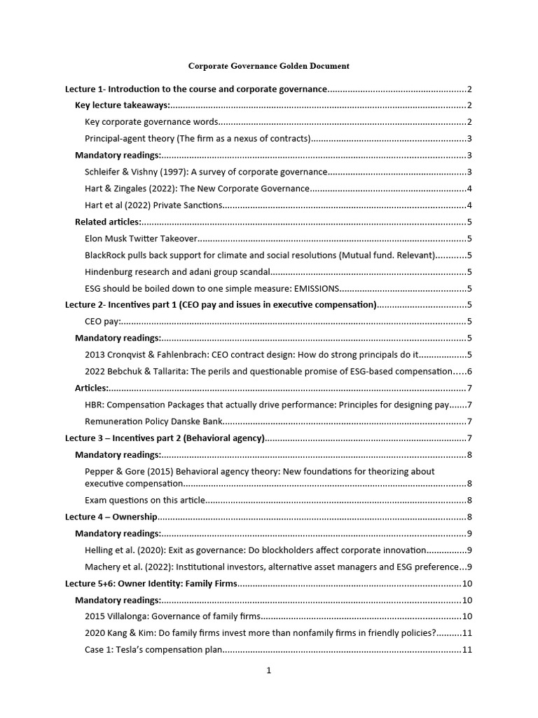 Corporate Governance Course Overview | PDF | Motivation | Motivational