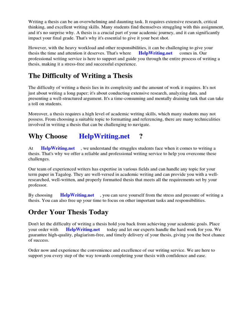 Topic For Term Paper Tagalog | PDF | Tagalog Language | Essays