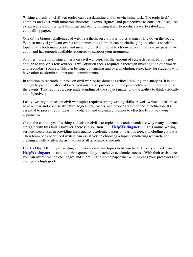 Civil War Term Paper Topics | PDF | American Civil War | Abraham Lincoln