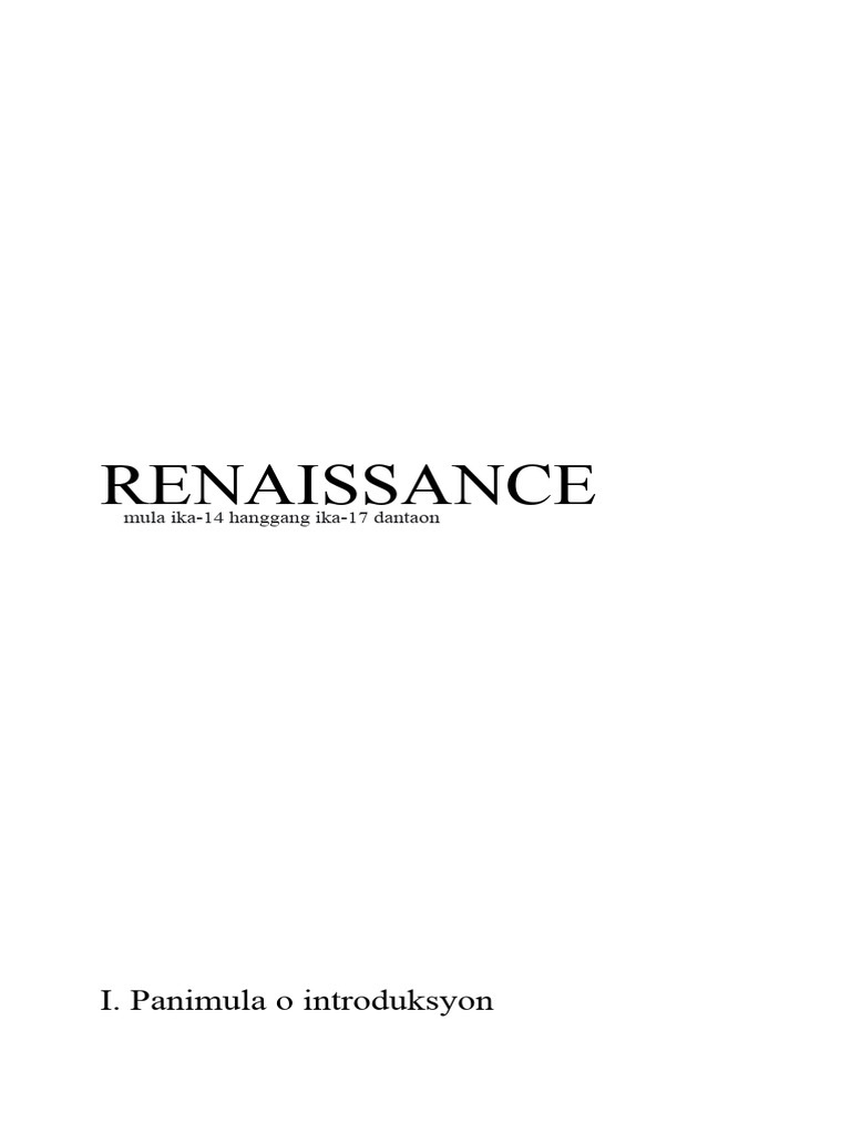 RENAISSANCE | PDF