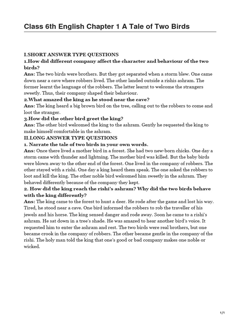 1 A Tale of Two Birds | PDF