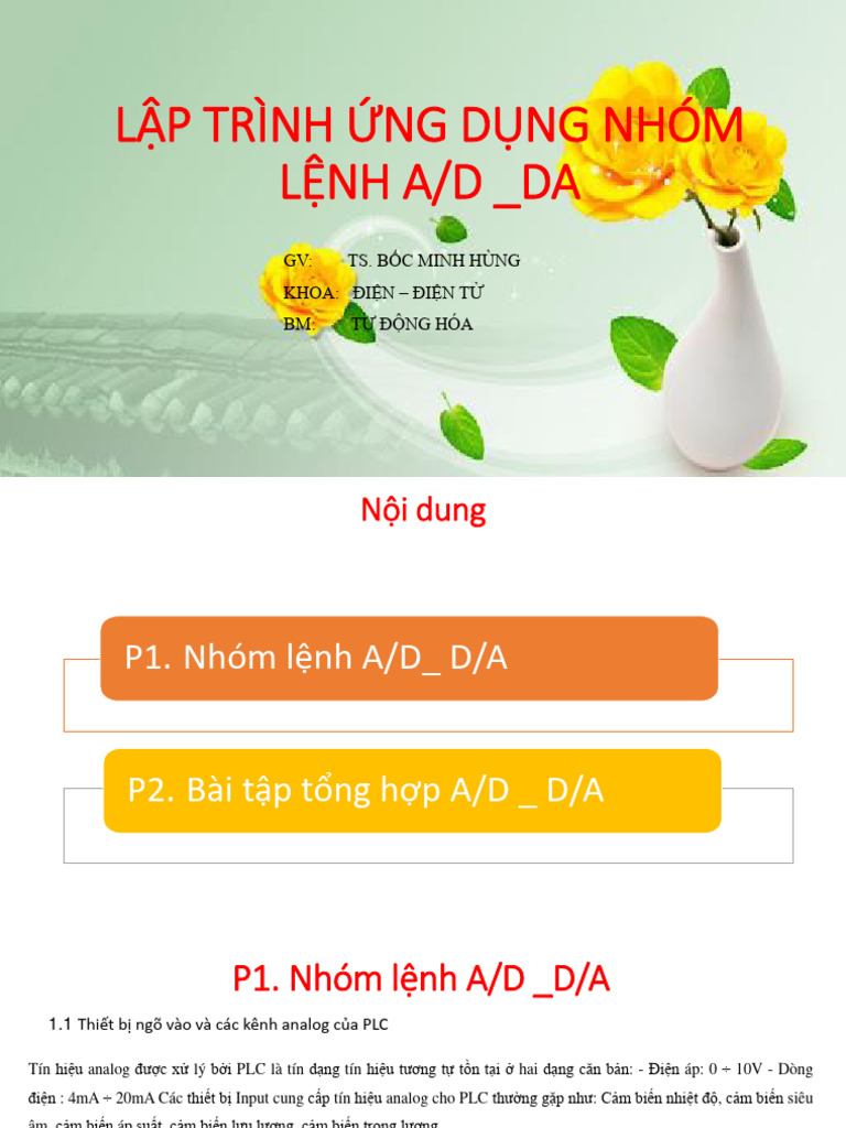 Bai 7 Lap trinh ung dung nhóm lệnh AD, DA | PDF