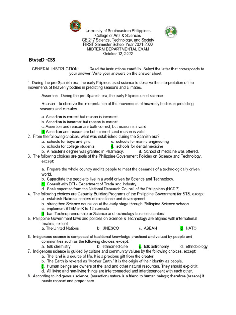 Midterm-review-STS- | PDF | Medicine | Hypothesis