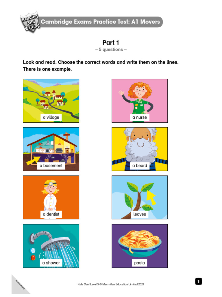 1 KC3 Cambridge Practice Test Movers | PDF