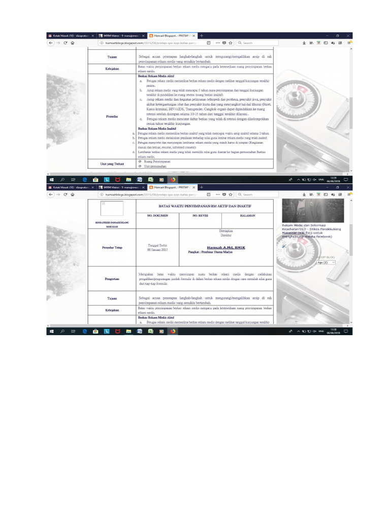 Contoh Sop Retensi Rm Pdf