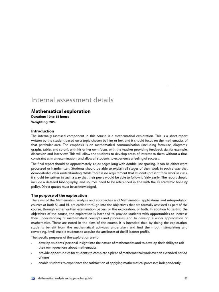Internal Assessment Guide | PDF | Mathematics | Knowledge