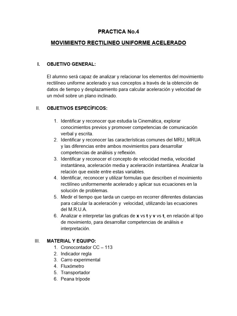Practica No 4 | PDF | Aceleración | Velocidad