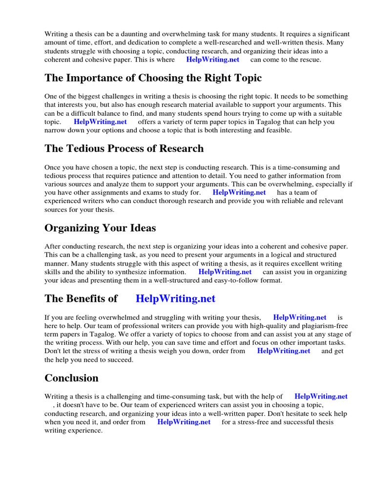 Term Paper Topics Tagalog | PDF | Tagalog Language | Academic Publishing