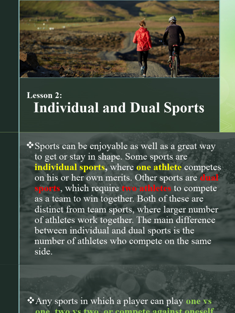 Individual vs. Dual Sports Explained | PDF | Sports | Individual Sports