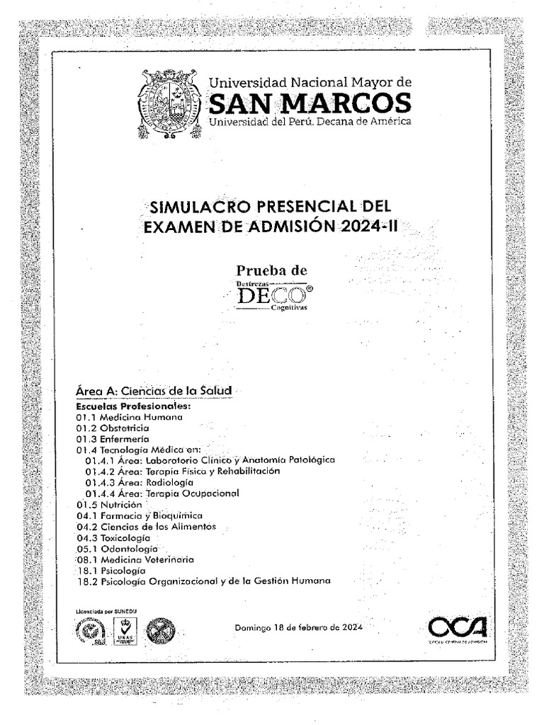 Simulacro Área A | PDF