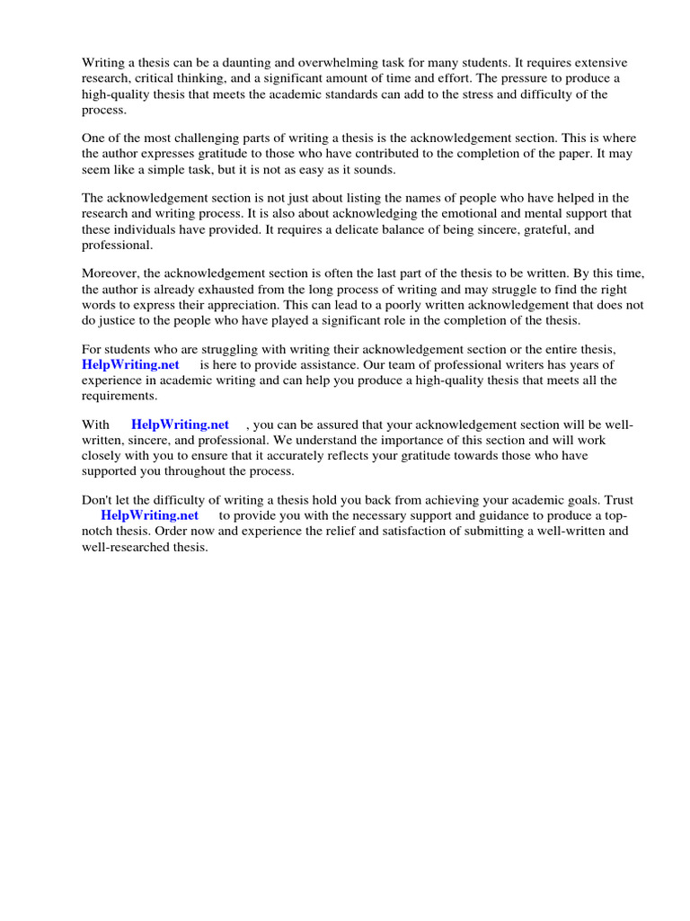 Sample of Acknowledgement in Term Paper | Download Free PDF | Thesis ...