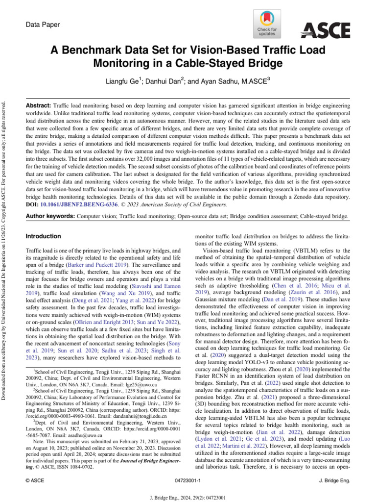 Ge Et Al 2023 A Benchmark Data Set For Vision Based Traffic Load ...