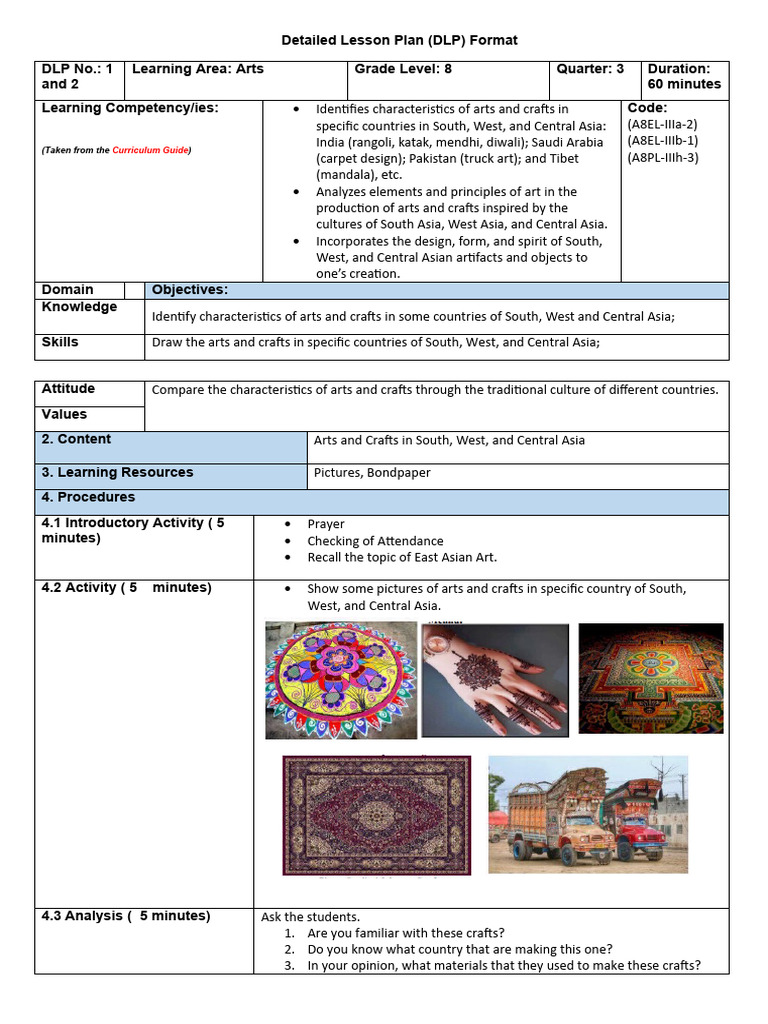 DLP Arts 8-3rd Quarter wk1-2 | PDF | Cognitive Science | Behavior Modification