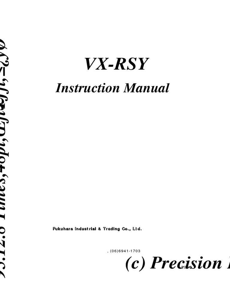 VX Rsy | PDF | Power Supply | Manufactured Goods
